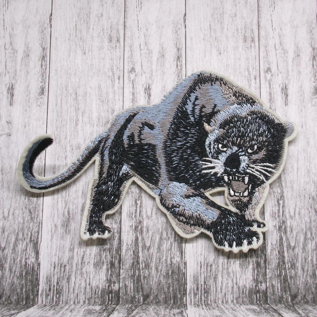 Black Panther Patch Embroidered Iron-on Applique for Jacket, Clothing ...
