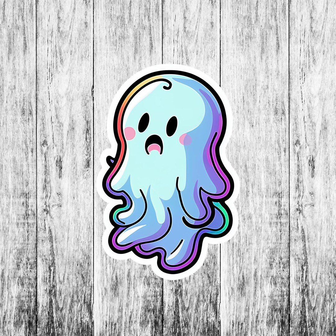 Cute Halloween Ghost Decal, Colorful Neon Vinyl Stickers Decals, Ghoul ...