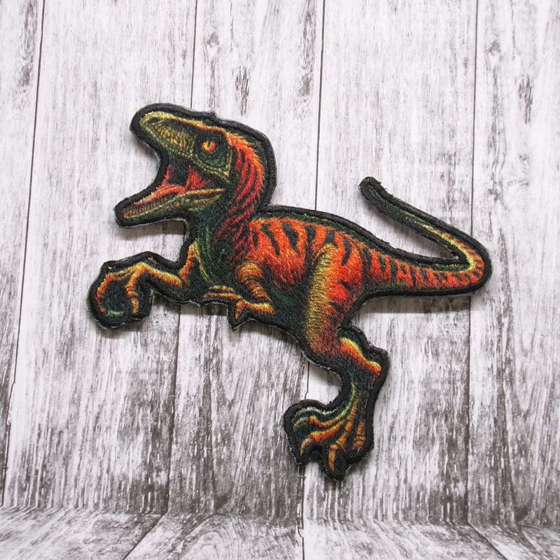 Velociraptor Iron Patch - Etsy