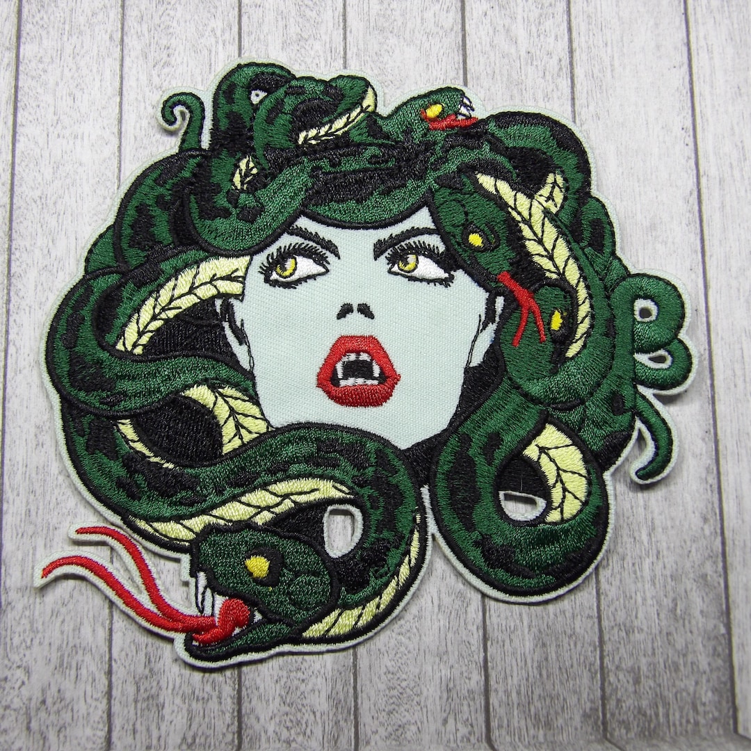 Snake Patch,medusa Patch,myth of Olympus Patch,embroidered Patch,sew on Patch,iron on Patch ...