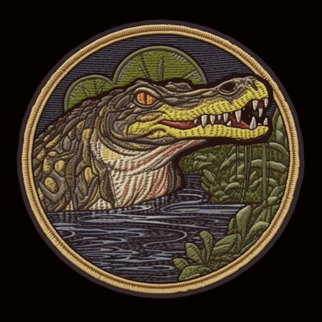 Nile Crocodile Patch Iron-on/sew-on Applique for Vest Jacket Bag ...