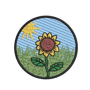 Sunflower Patch Embroidered Iron-on Applique for Jacket, Clothing ...
