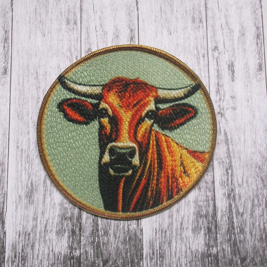 Texas Longhorn Bull Patch Iron-on/sew-on Applique Vest Jacket Clothing ...