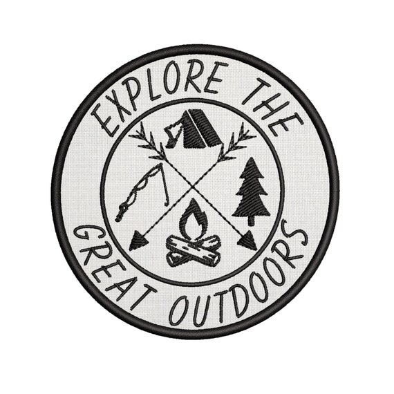Explore the Great Outdoors Camping Fishing Embroidered Patch | Etsy