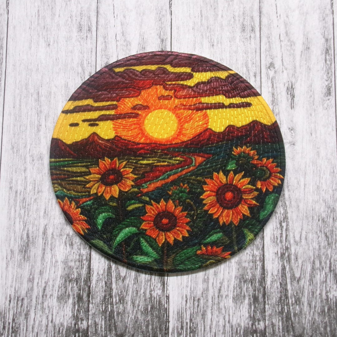 Sunflower Patch Iron-on/sew-on Applique for Vest Jacket Bag Clothing ...