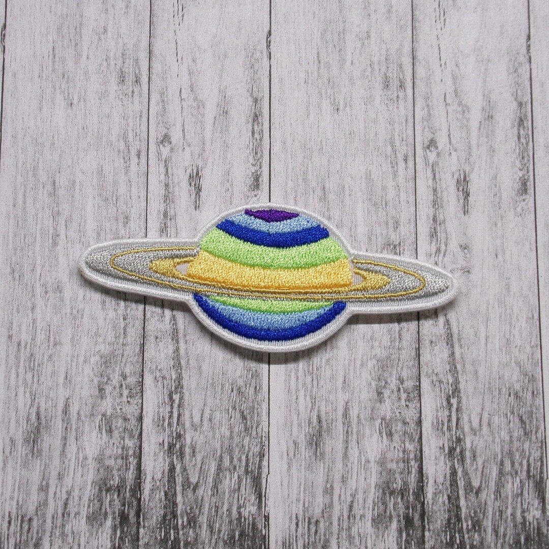 Planet Saturn Cut Out Embroidered Patch Iron on / Sew on Fun Applique ...
