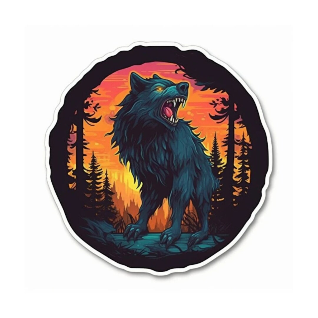 Roaring Werewolf Decal, Wild Animal Vinyl Stickers Decals, Legend Decal ...
