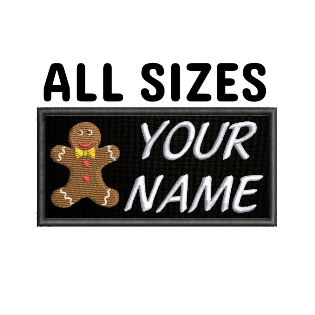 4 X 2 Christmas Stocking NAME PATCH Custom Personalized Embroidered ...