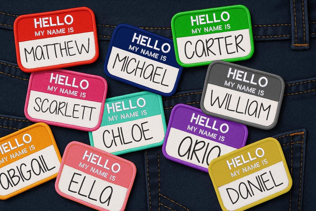 Custom Hello My Name is "your Name" Name Tag Patch Embroidered Iron-on ...