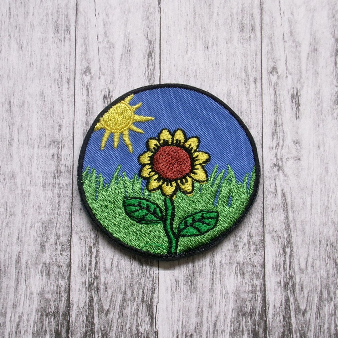Sunflower Patch Embroidered Iron-on Applique for Jacket, Clothing ...