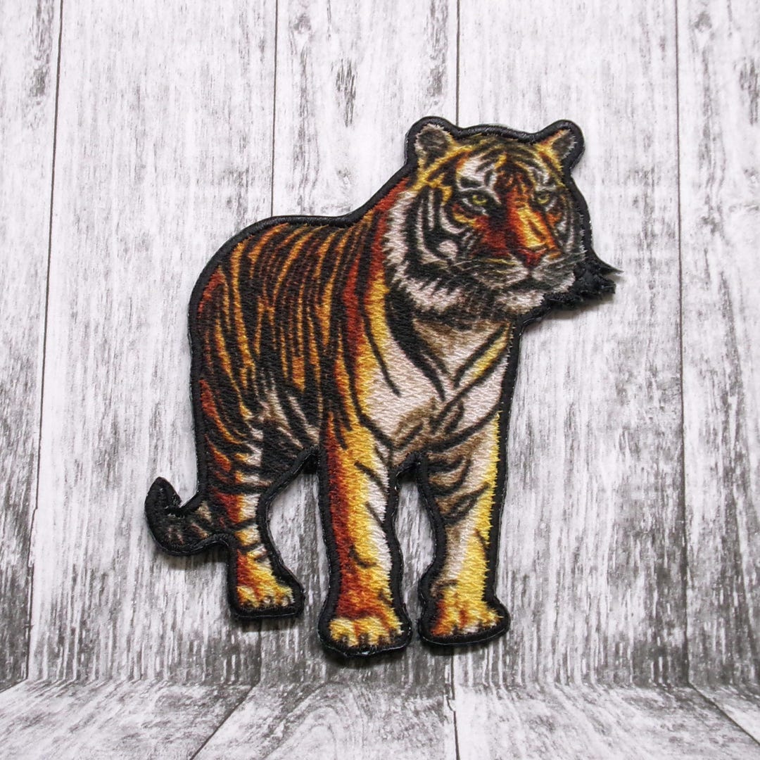 Roaring Tiger Patch Iron-on Applique for Jacket, Clothing, Backpack, Tote Bag, Vest, Safari ...