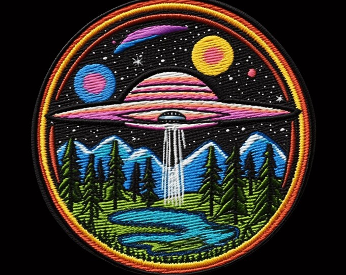 Spaceship Patch, UFO, Patch Space, Iron on Patch,space Patch, Embroidery Patch Sew on Patch ...