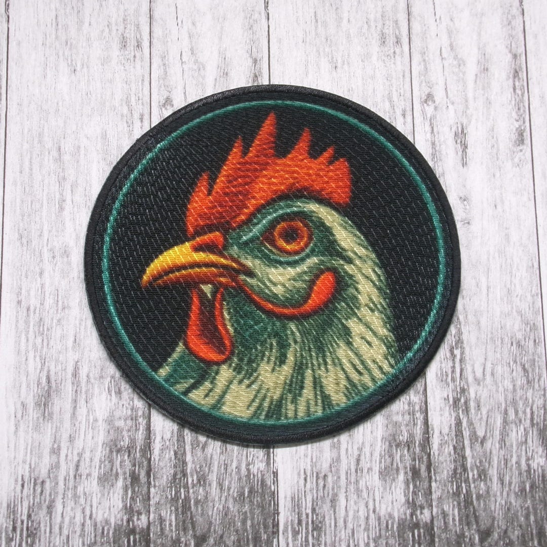Chicken Patch Iron-on/sew-on Applique for Vest Jacket Clothing Backpack ...