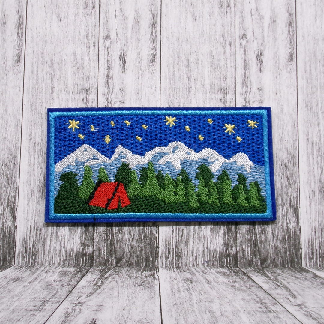 Night Sky Camping Patch Embroidered Iron-on/sew-on DIY Applique, Nature ...