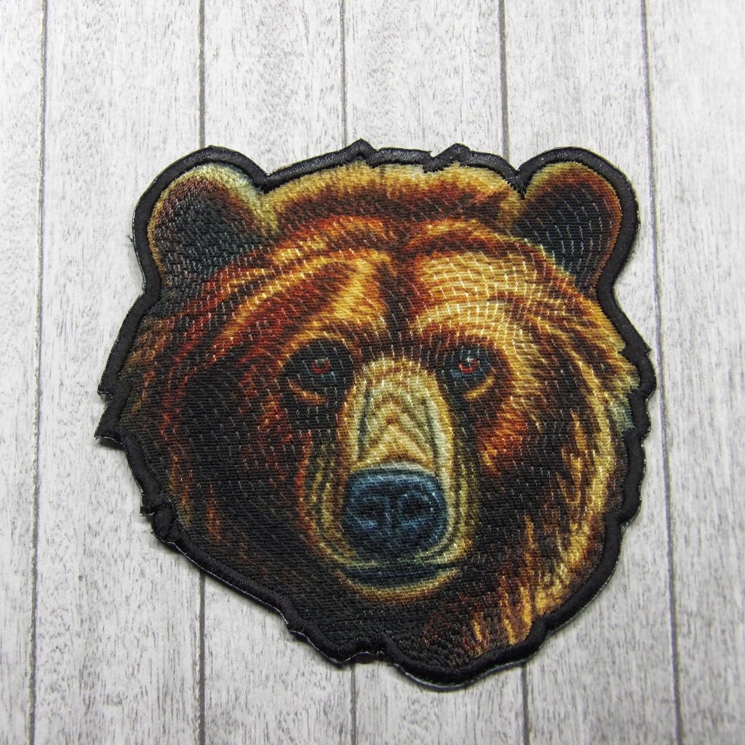 Grizzly Bear Patch/iron-on Patch/wild Animal Badge/nature Hiking ...