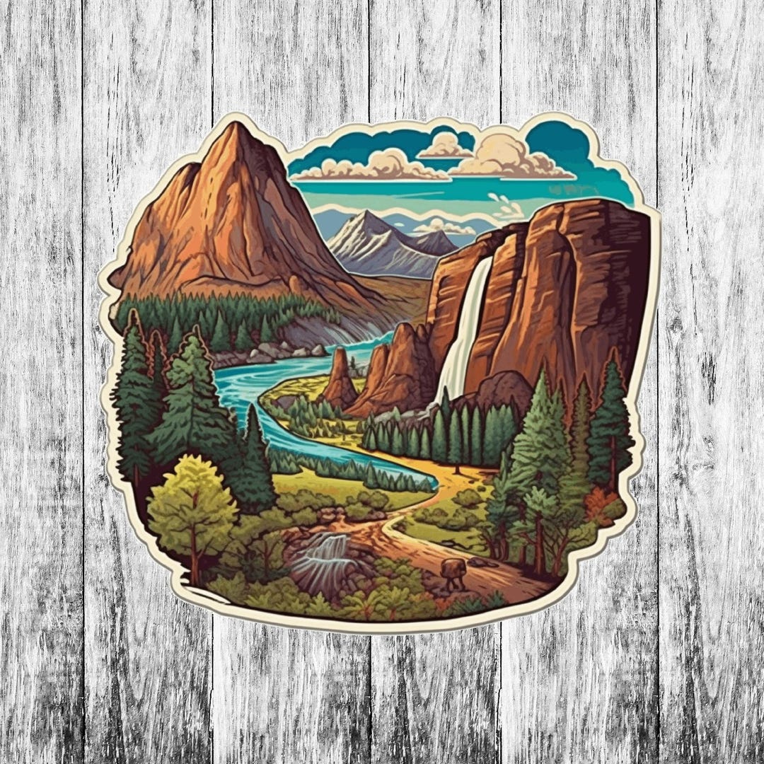 Nature Scene Decal, Forest Lake Sticker, Vinyl Stickers Decals ...