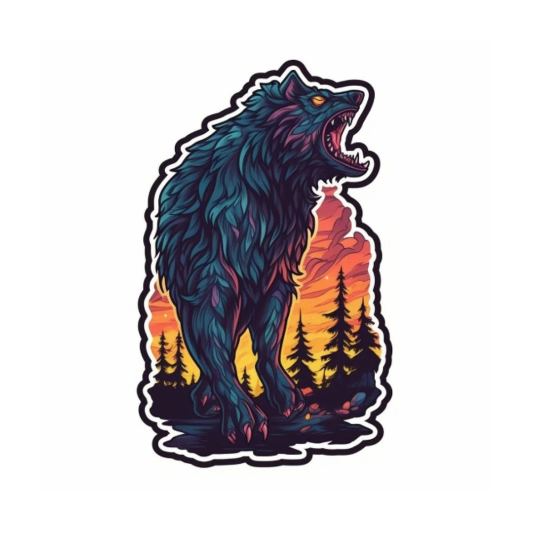 Roaring Werewolf Decal, Wild Animal Vinyl Stickers Decals, Legend Decal ...