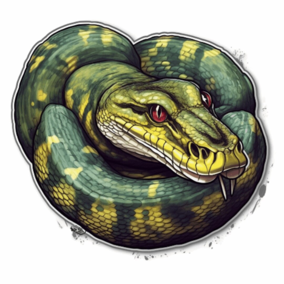 Burmese Python Sticker, Wild Animal Sticker, Vinyl Stickers Decals ...