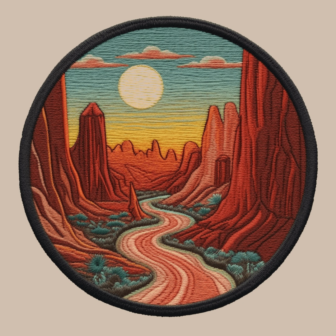 Canyon Sunset Patch Iron-on/sew-on DIY Applique for Vest Jacket ...