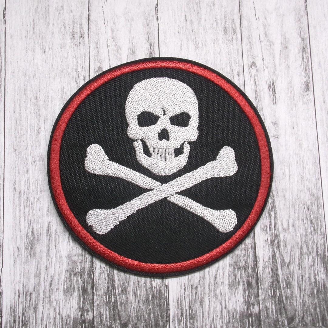 Jolly Rodger Patch Embroidered Iron-on Applique for Jacket, Clothing ...