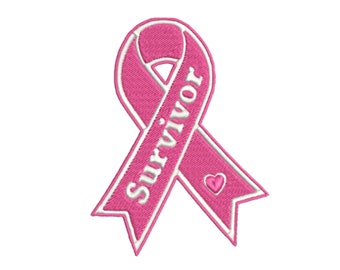 Embroidered Iron in Patch Breast Cancer Survivor Ribbon - Etsy