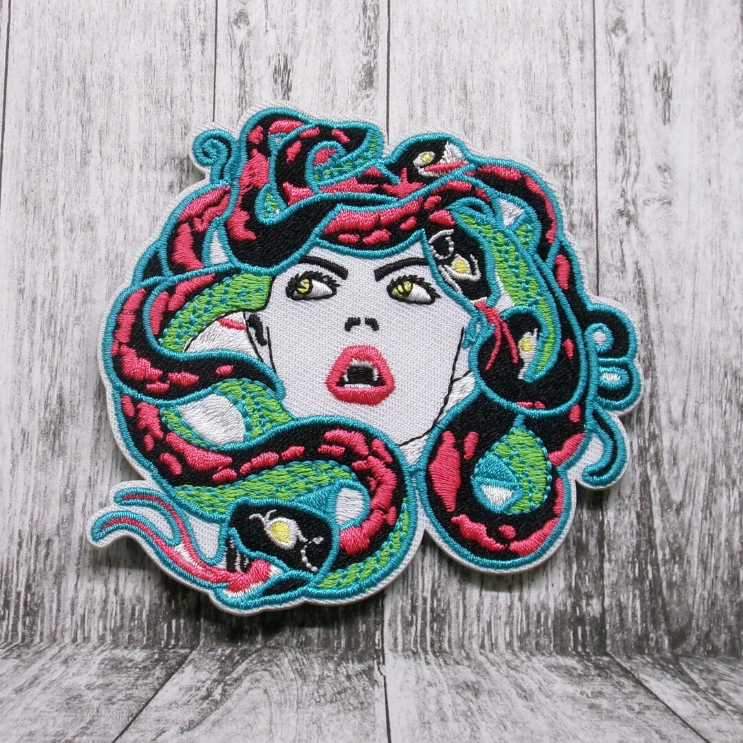 Snake Patch,medusa Patch,myth of Olympus Patch,embroidered Patch,sew on Patch,iron on Patch ...