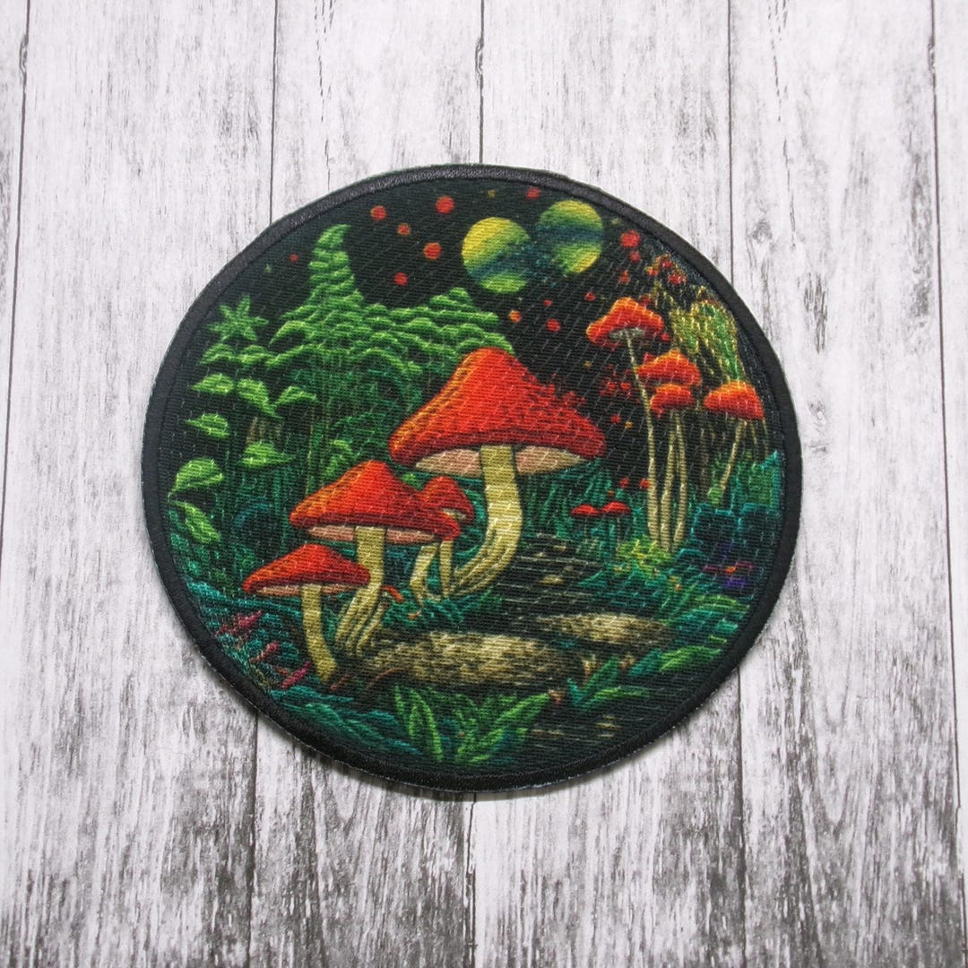 Mushroom Patch/iron-on Patch/trippy Forest Design/psychedelic Nature ...