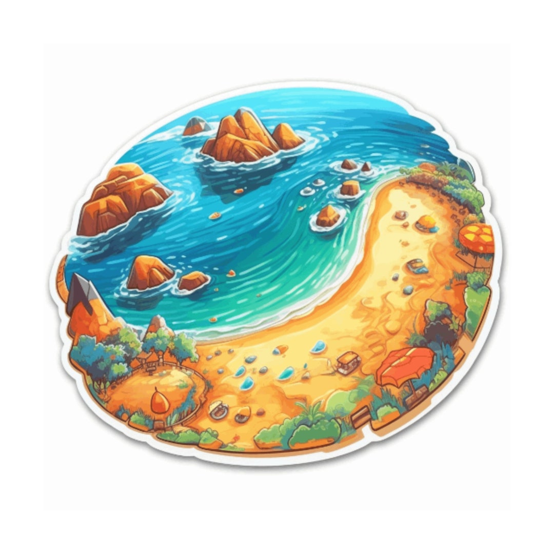 Beach Collage Decal Ocean View Sticker Vinyl Stickers - Etsy