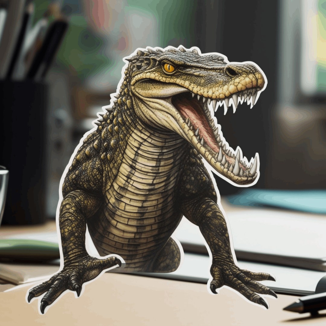 Prehistoric Alligator Sticker, Wild Animal Sticker, Vinyl Stickers ...