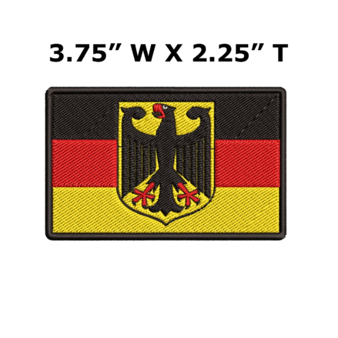 GERMANY FLAG PATCH Iron-on Embroidered Applique Top Quality Sew-on/hook ...