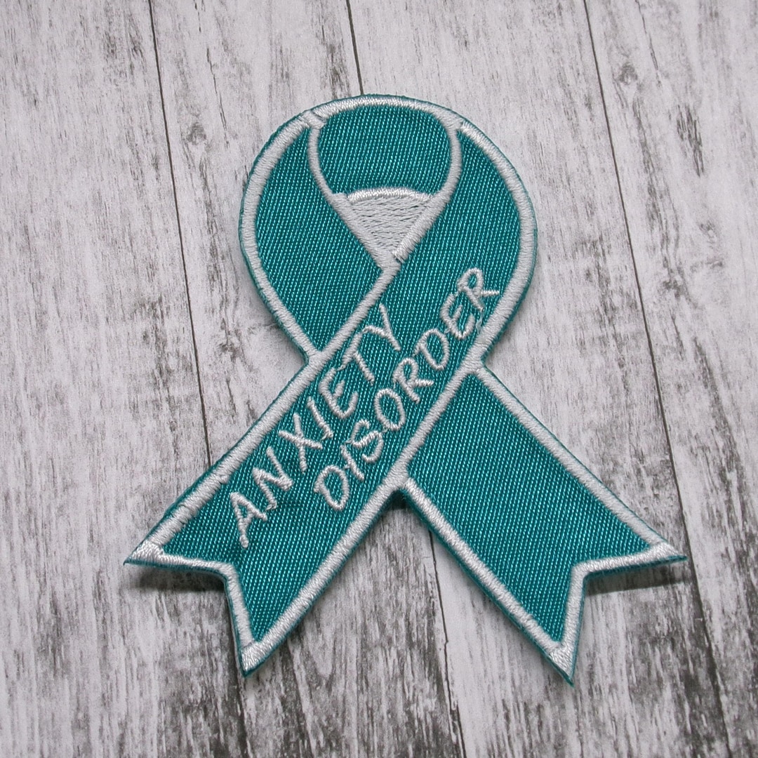 Iron-on Teal Ribbon Patch/anxiety Disorder Gift/awareness Support ...