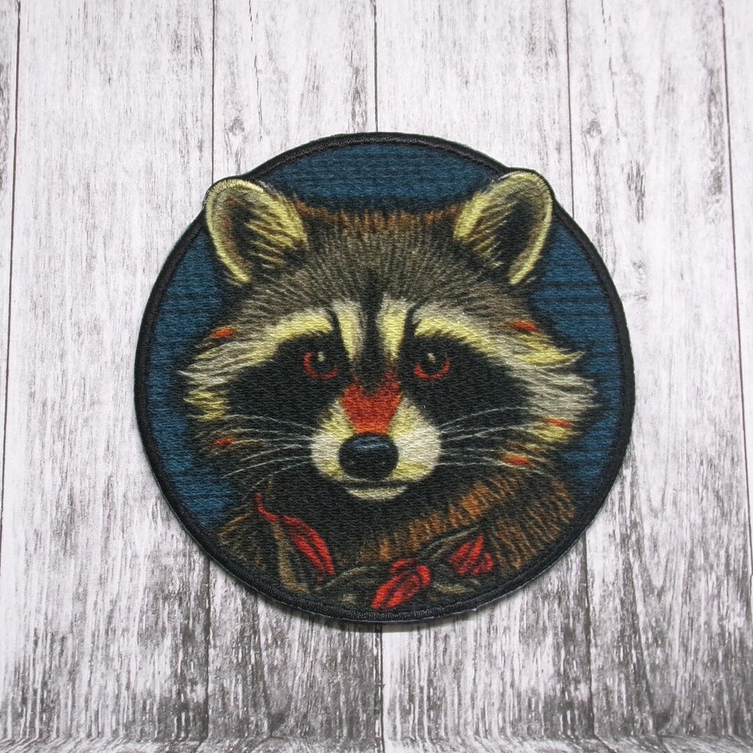 Raccoon Patch Iron-on/sew-on Applique for Vest Jacket Clothing Backpack ...