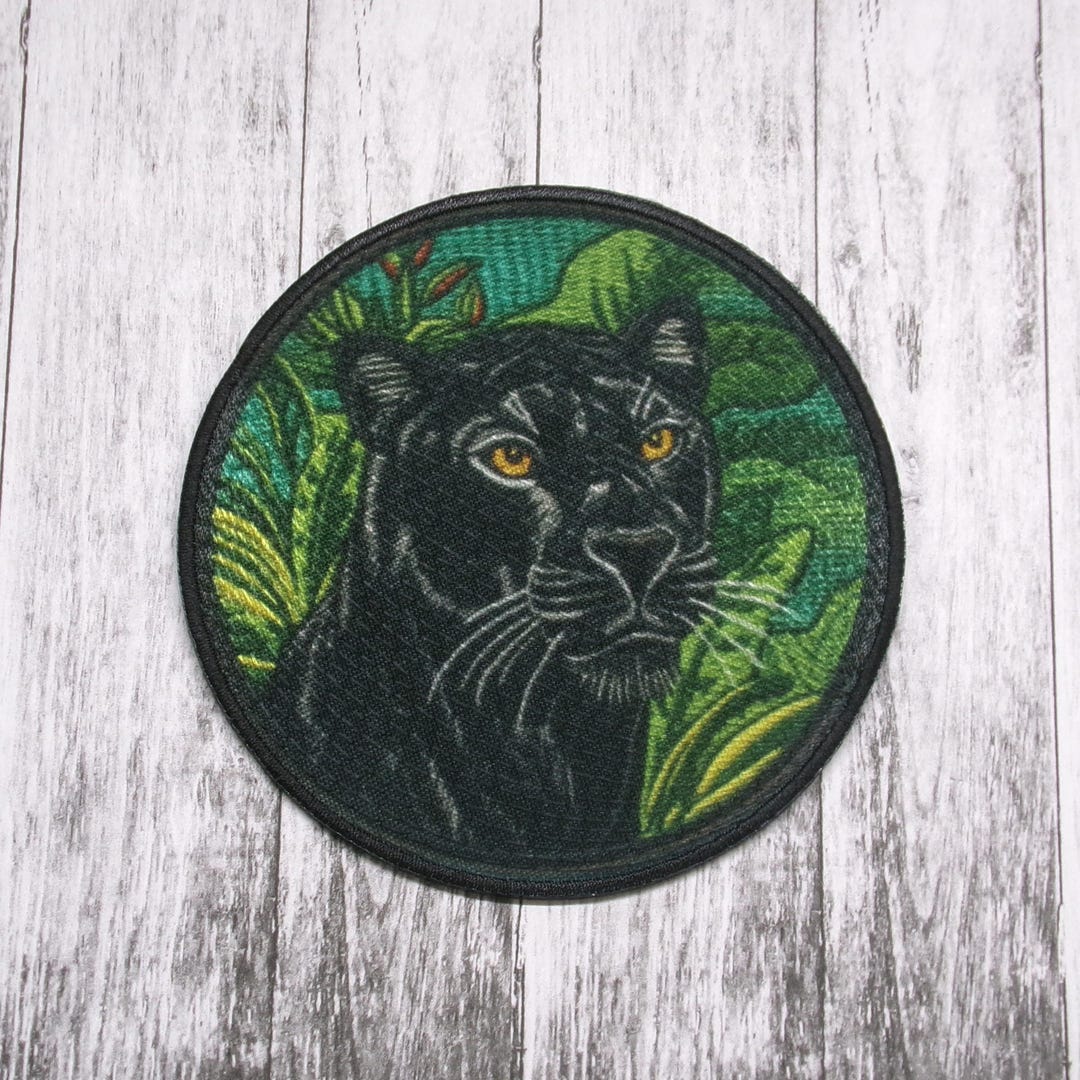 Black Panther Patch Iron-on Applique for Jacket, Clothing, Backpack ...