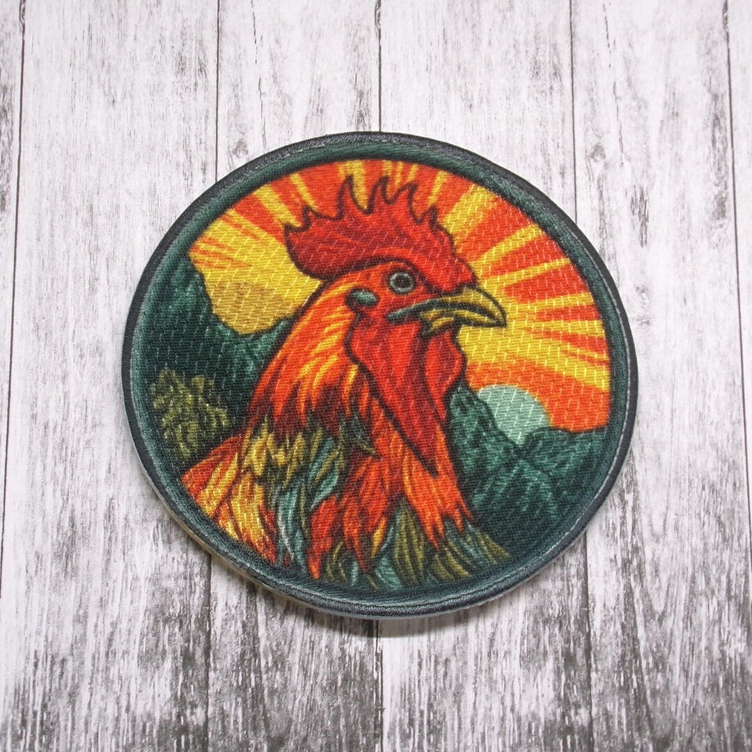 Rooster Patch Iron-on/sew-on DIY Applique for Vest Jacket Clothing ...