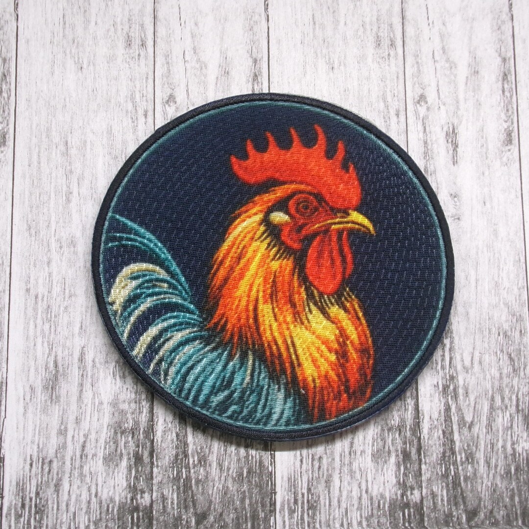 Rooster Patch Iron-on/sew-on DIY Applique for Vest Jacket Clothing ...