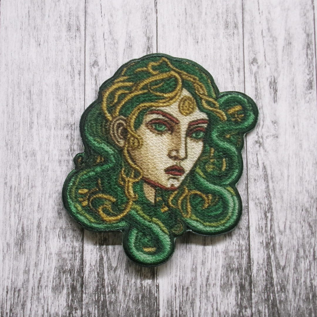 Iron-on Medusa Patch W/snakes in Hair/snake Patch/applique for Clothing/backpack/argonaut/greek ...