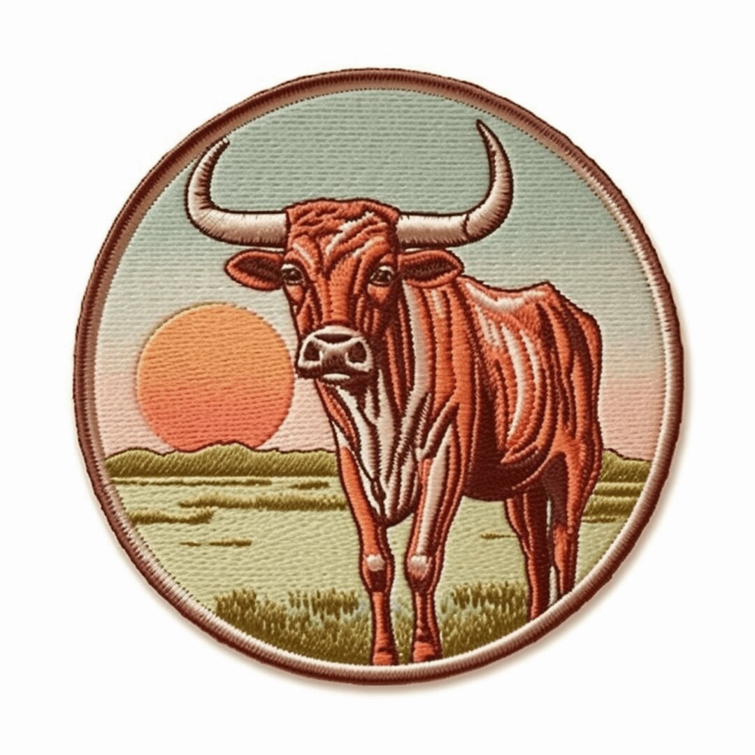 Texas Longhorn Bull Patch Embroidered Iron-on/sew-on Applique - Etsy
