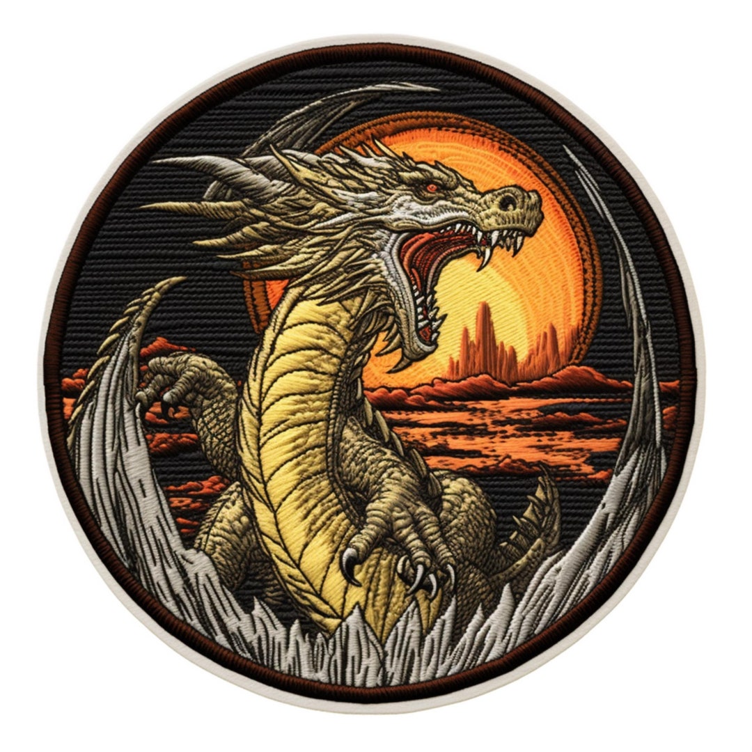 Mythical Dragon Patch Iron-on/sew-on DIY Applique for Vest Jacket Bag ...