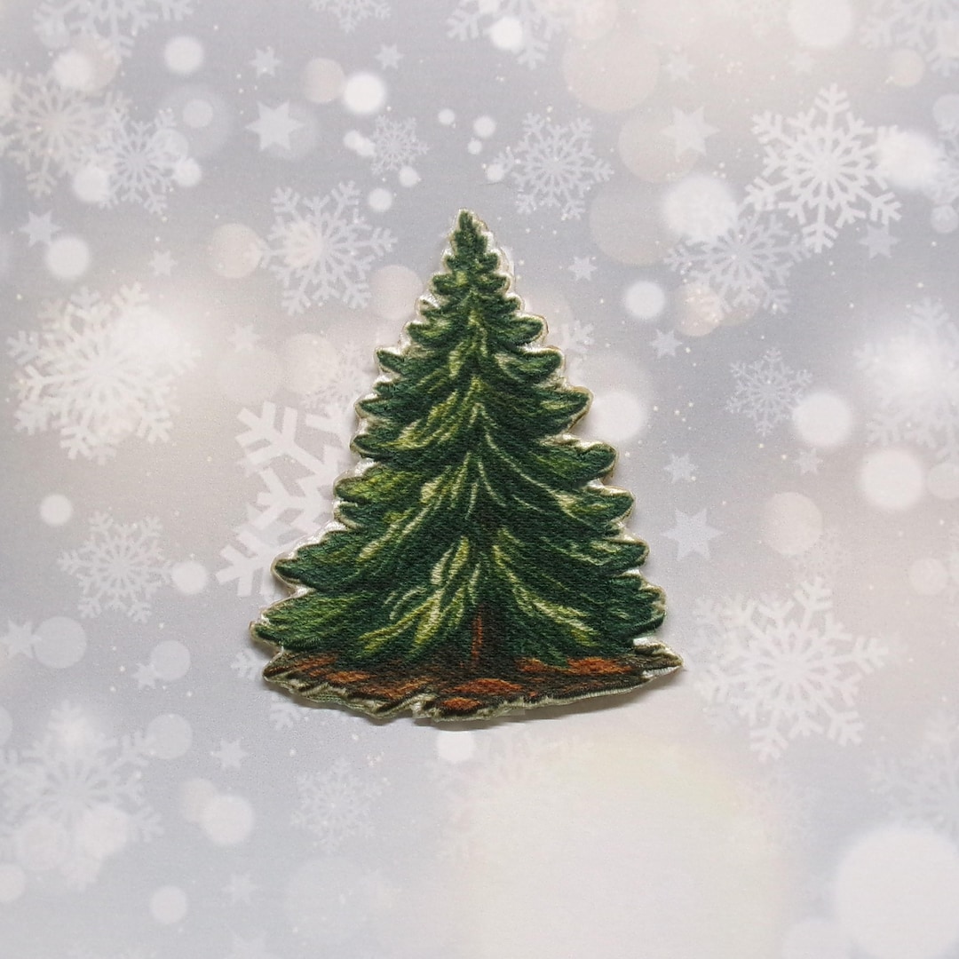 Christmas Tree Patch Iron on Applique for Jacket, Clothing, Backpack ...