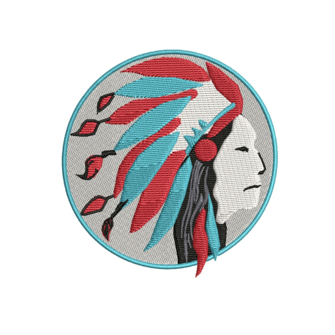 INDIAN CHIEF PATCH Native American Headdress Embroidered Patch Biker ...