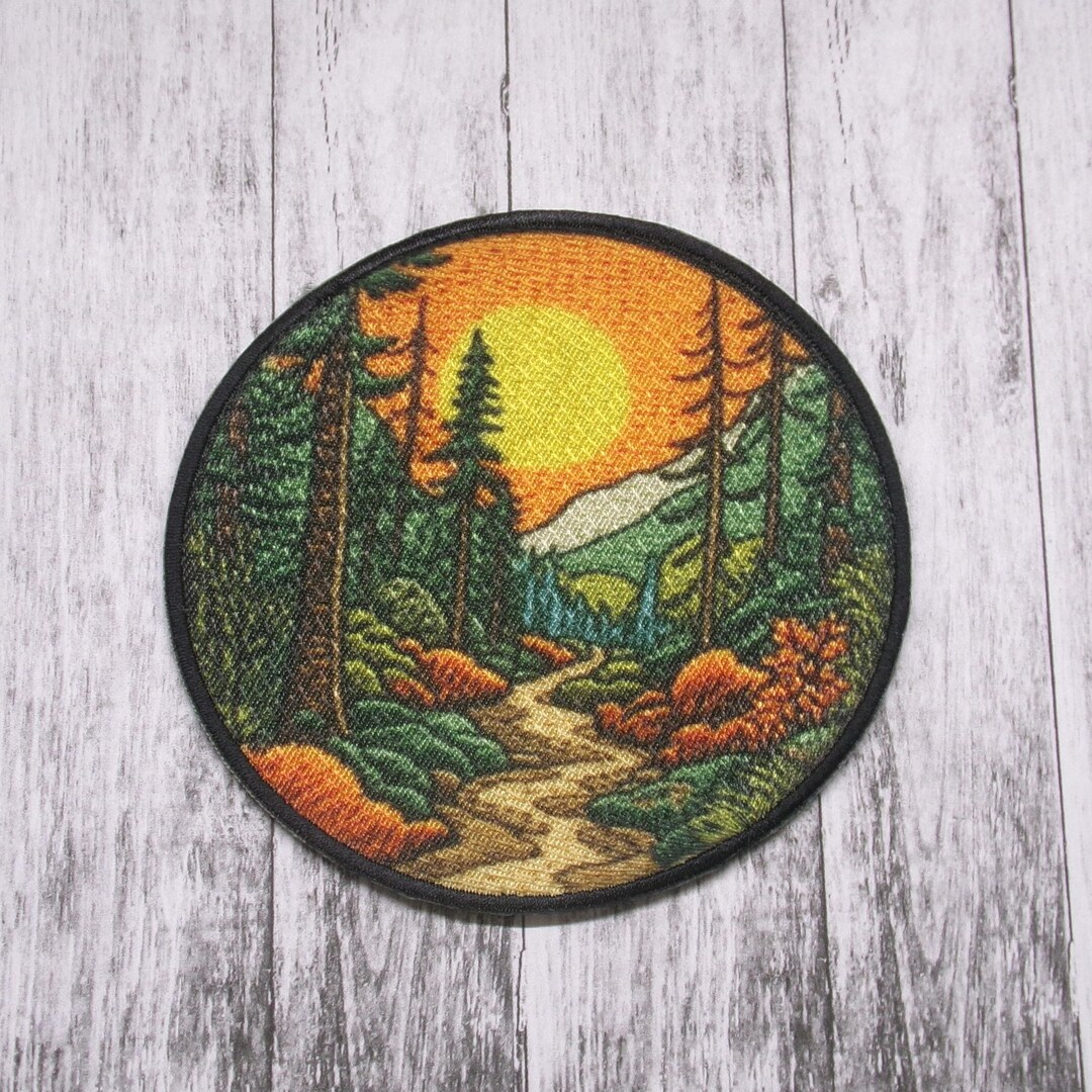 Mountain & Lake Patch/iron-on Patch/nature Badge/hiking Camping Fishing ...