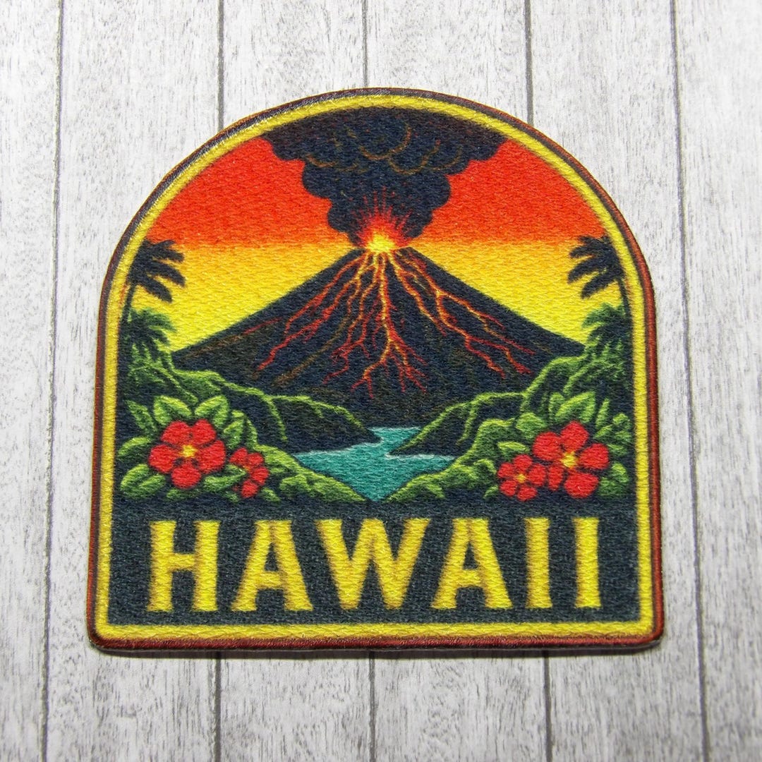 Hawaii Volcano National Park Patch Iron-on/sew-on Decorative Applique for Jacket, Jeans ...