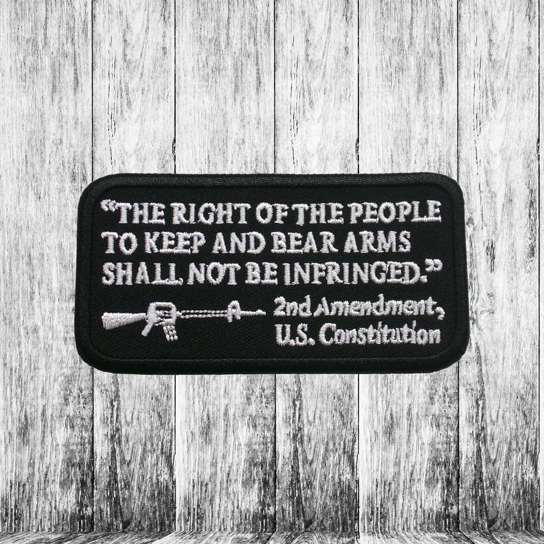 2nd Amendment Patch Embroidered Iron-on Applique for Jacket, Clothing, Backpack, Gun Rights ...