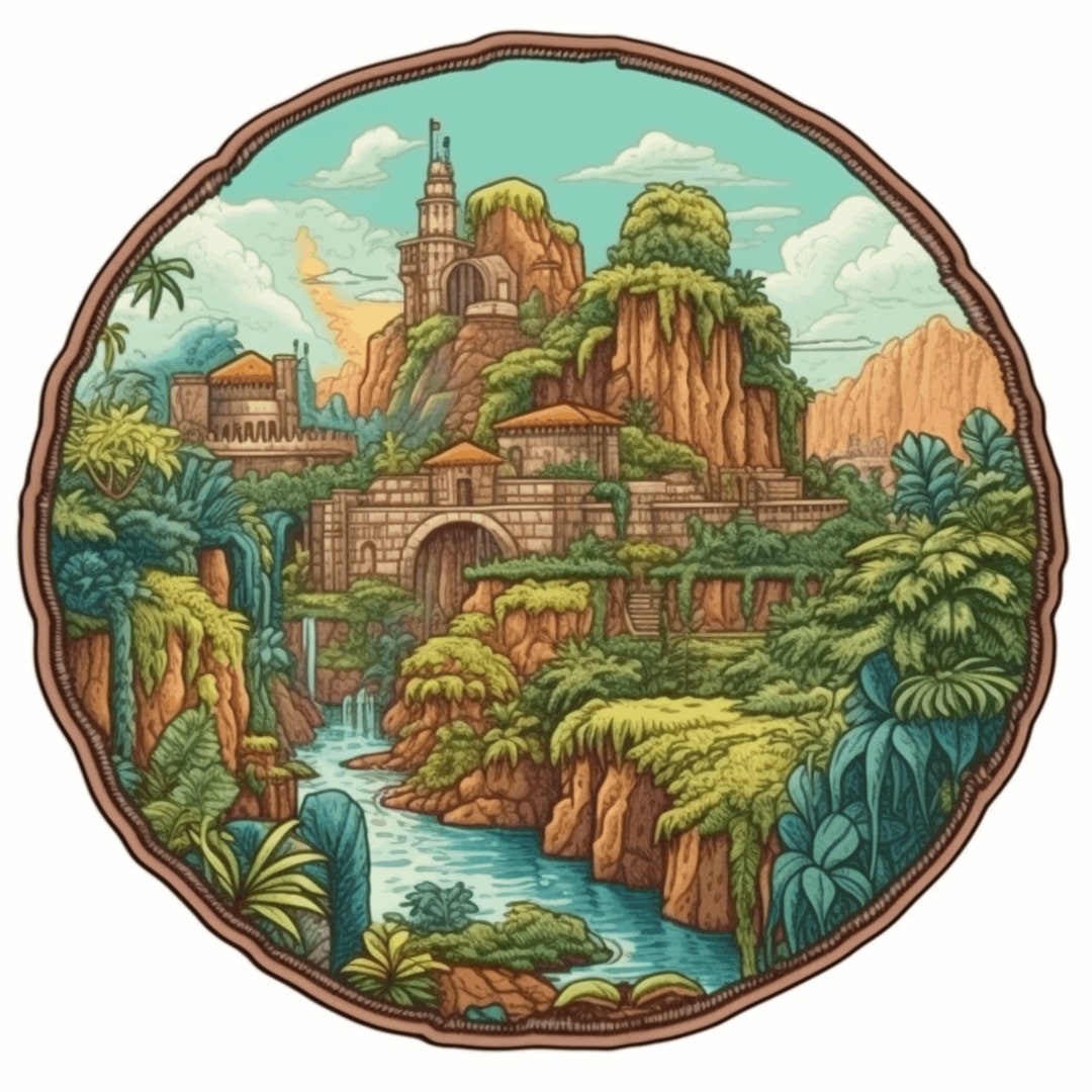 Hanging Gardens of Babylon Patch Iron-on/sew-on Applique for Vest ...