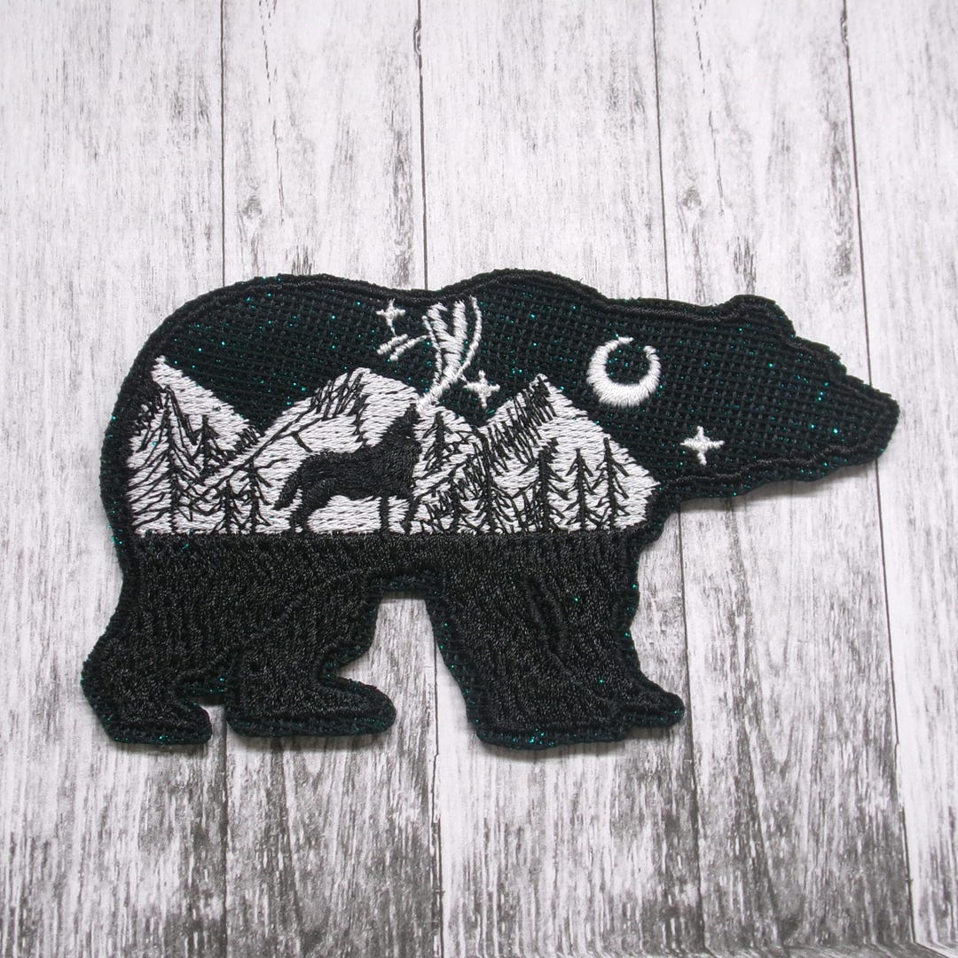 Bling Bear Patch Embroidered Iron-on Applique for Jacket, Backpack ...