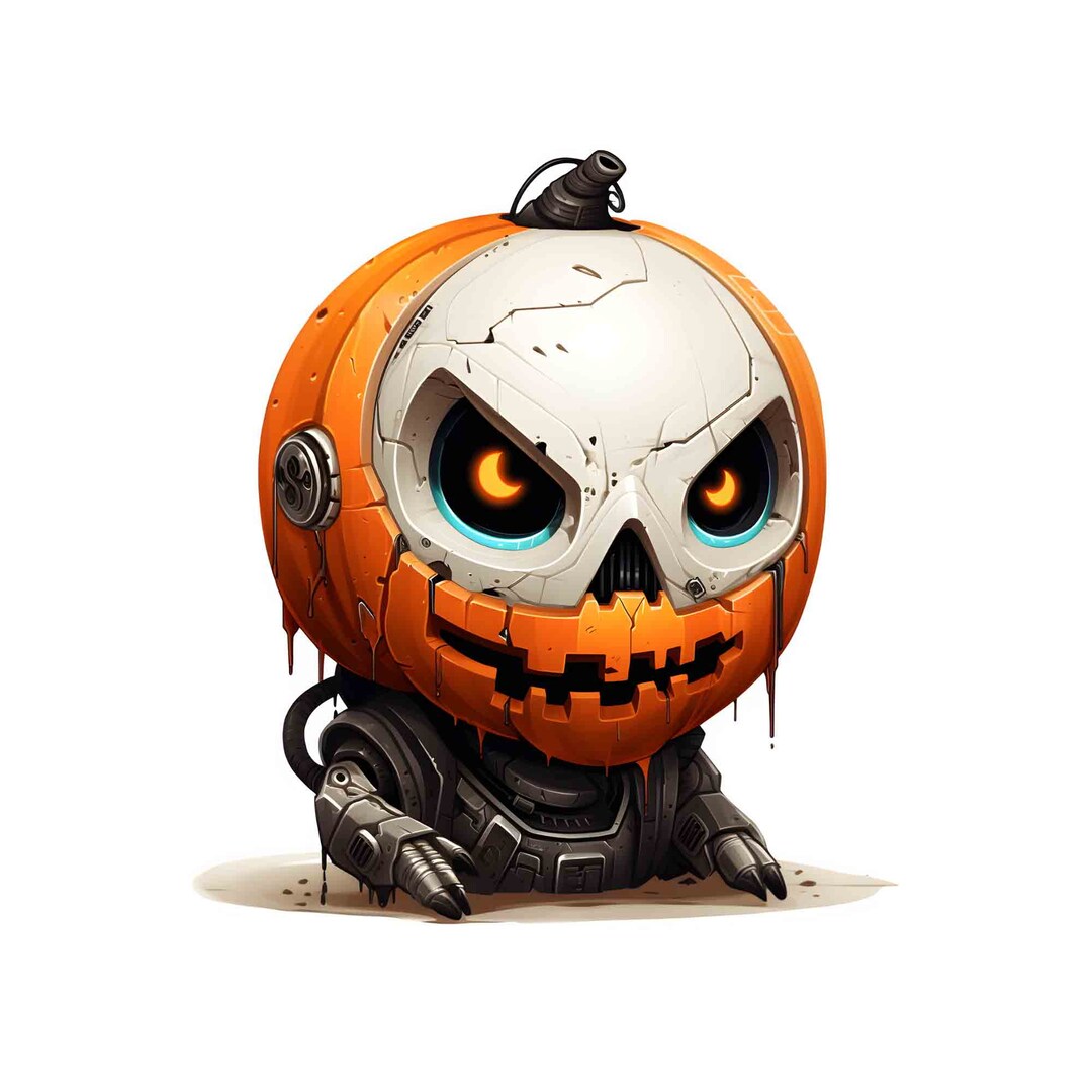Cyberpunk Pumpkin Decal, Halloween Vinyl Stickers Decals, Robotic Decal ...
