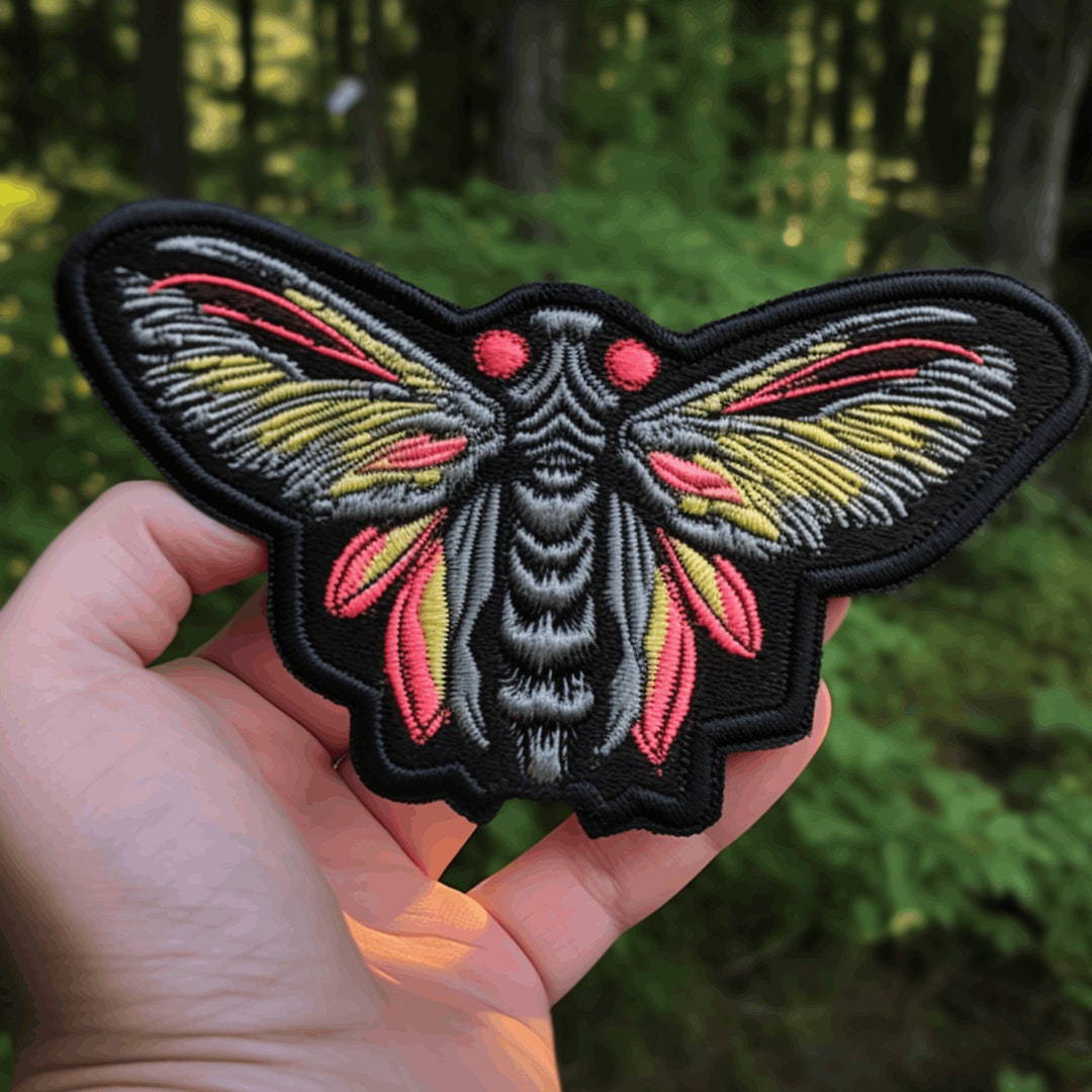 Moth Patch Iron-on/sew-on DIY Applique for Vest Jacket Clothing ...
