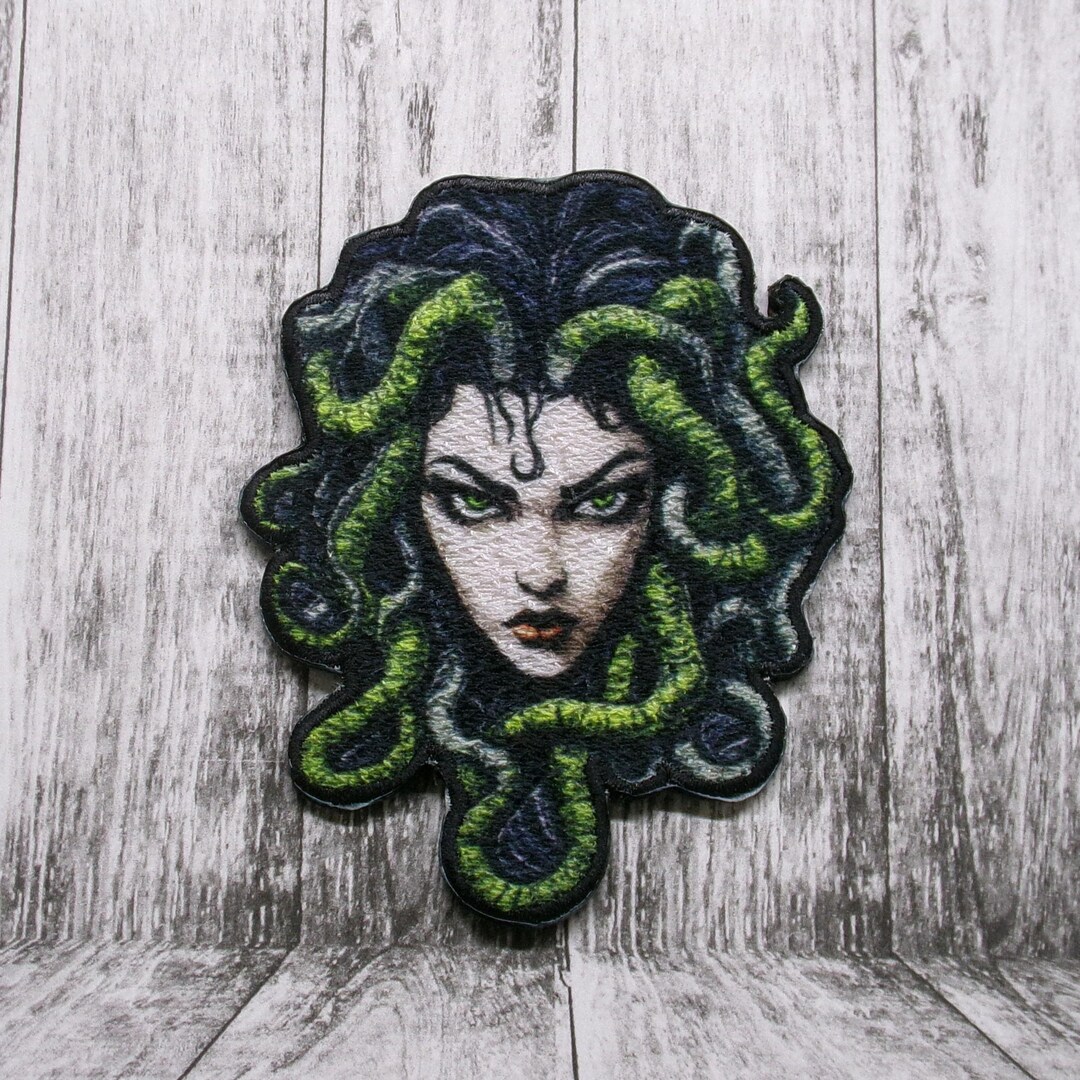 Iron-on Medusa Patch W/snakes in Hair/snake Patch/applique for Clothing ...