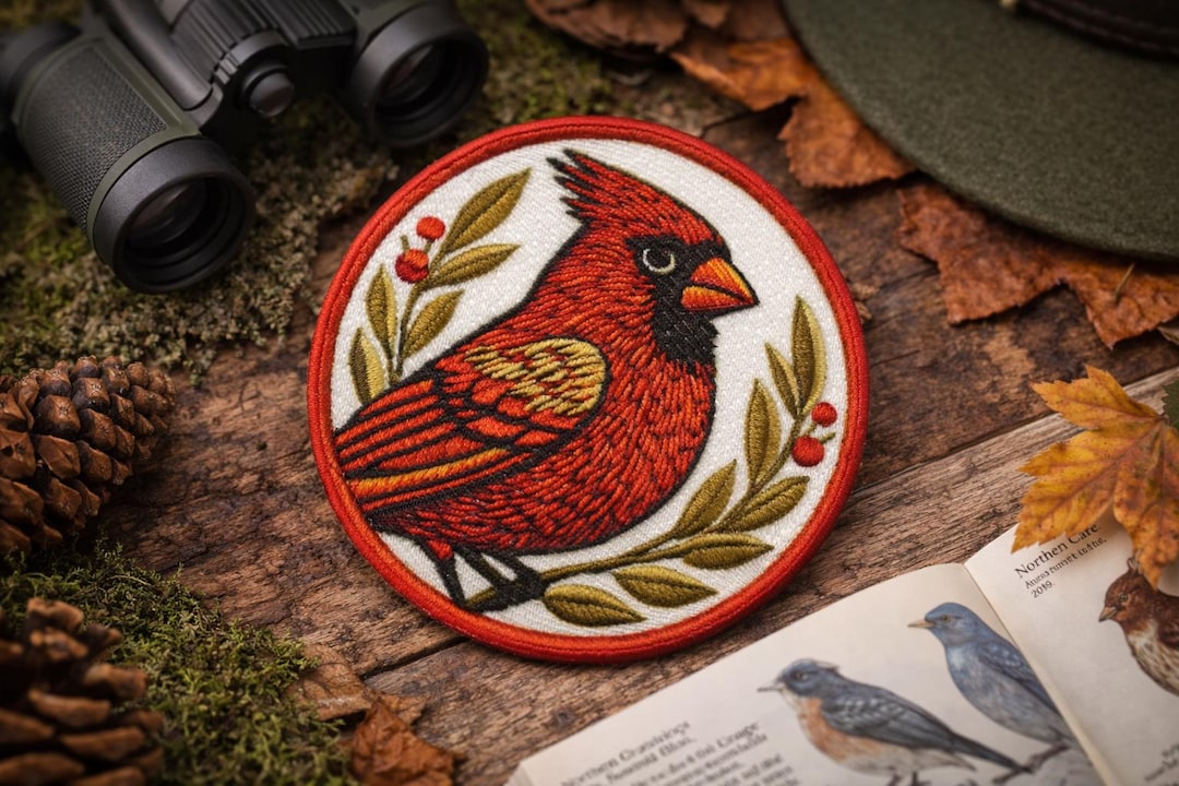 Cardinal Patch/iron-on Patch/birdwatching Patch, Nature Explorer Badge ...