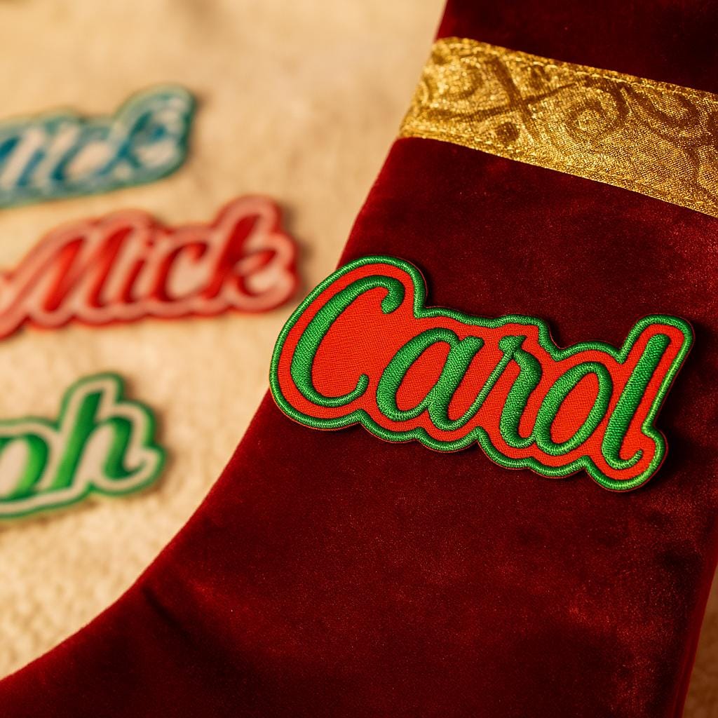 Custom Embroidered Christmas Name Patch – Personalized Patches | Team ...
